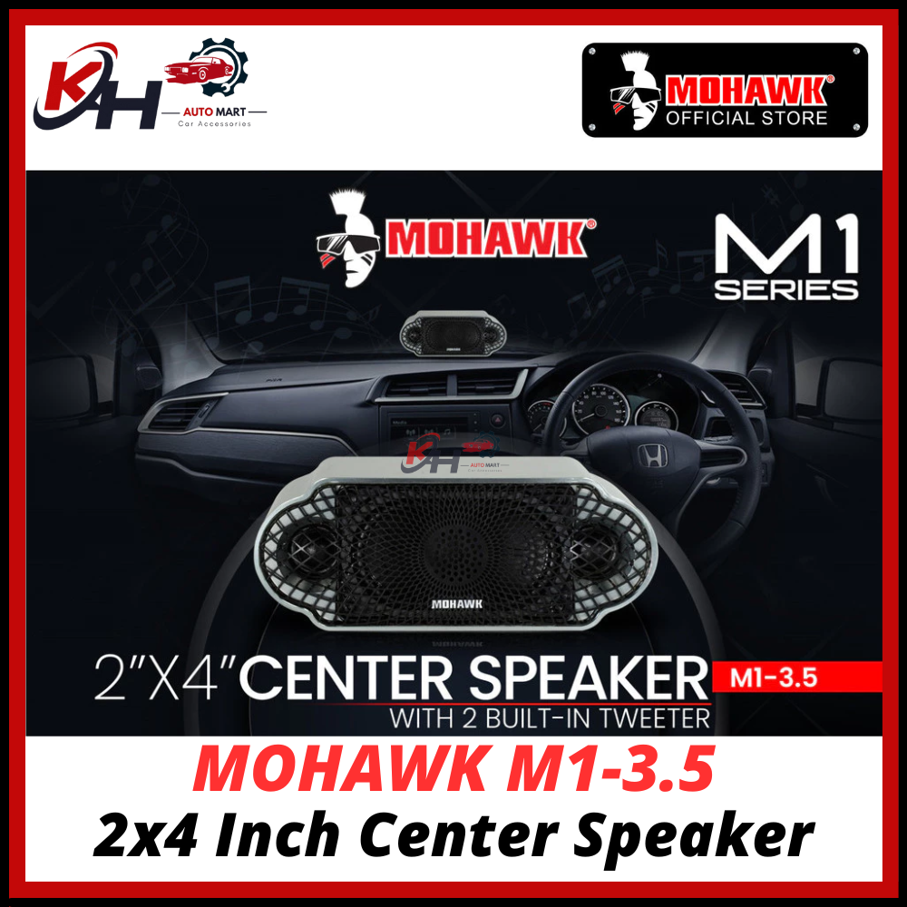 MOHAWK 2x4 Inch Dashboard Center Surround Speaker Wth Tweeter, 240W - M1-3.5 SILVER Car Audio ...