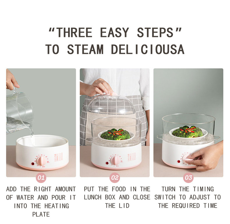 Electric steamer stew steaming machine 2/3 Layers 60s steamer home ...