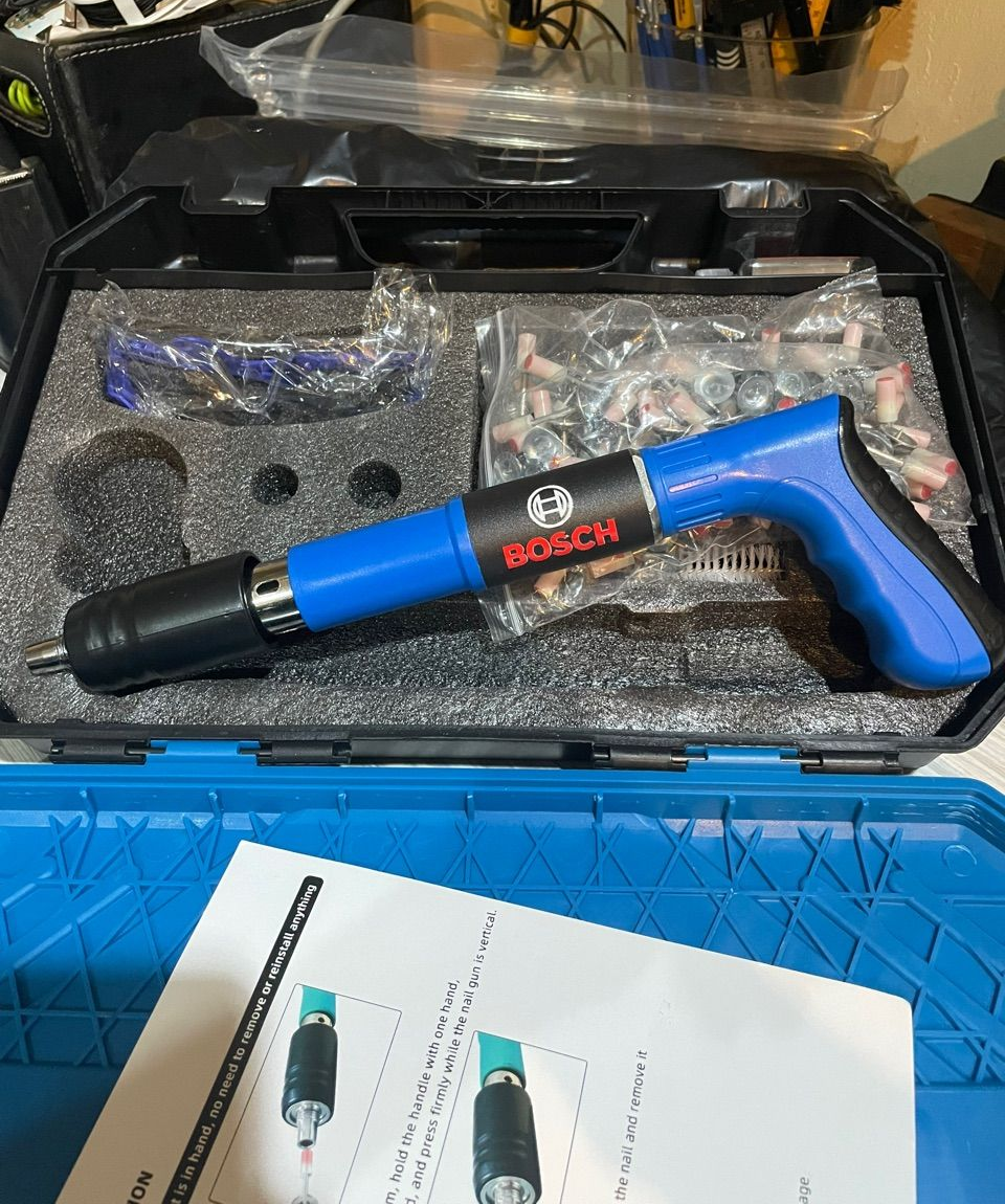 Bosch original steel nail gun (send 100 nails) concrete rivet tool ...