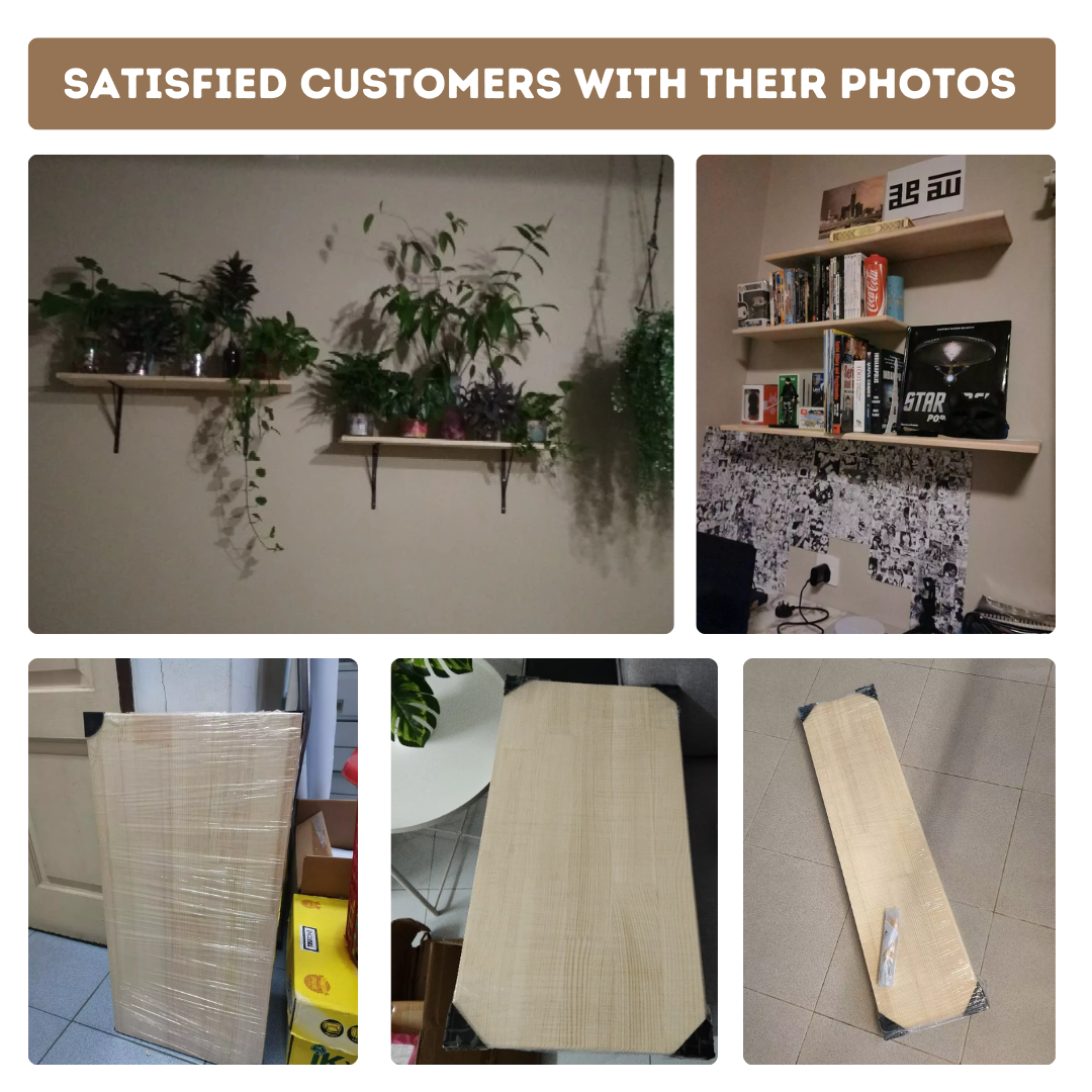 Natural Pine Wood Floating DIY Wall Storage Shelf/Wardrobe Rack/Table ...