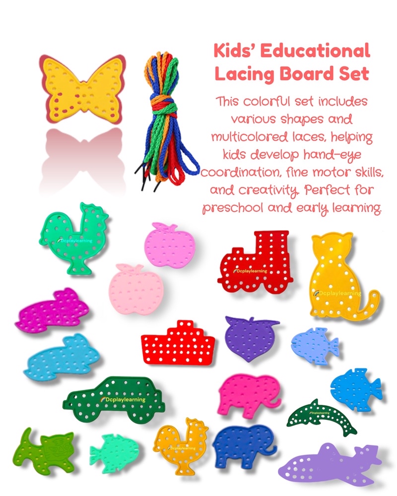 Dcplaylearning Montessori Threading Lacing Board Set Activity Preschool ...
