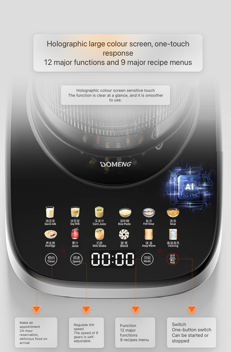 DOMENG Detachable base Model Blender Detachable Blade Heavy Duty ...
