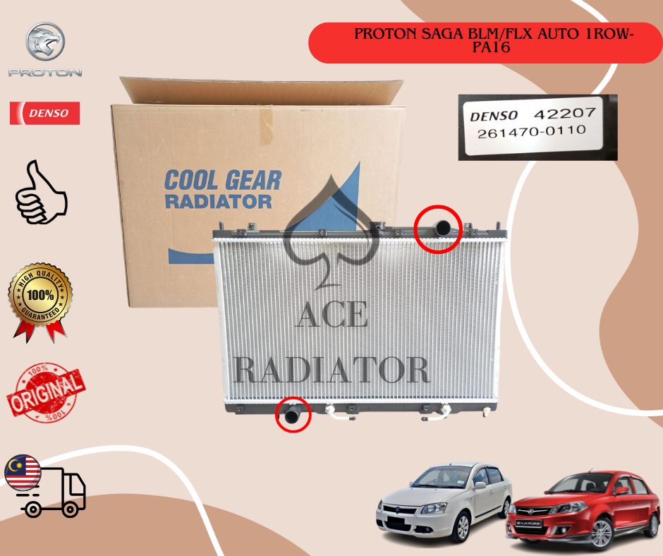 ORIGINAL DENSO COOL GEAR RADIATOR ASSY PROTON SAGA BLM/FLX AUTO 1ROW ...