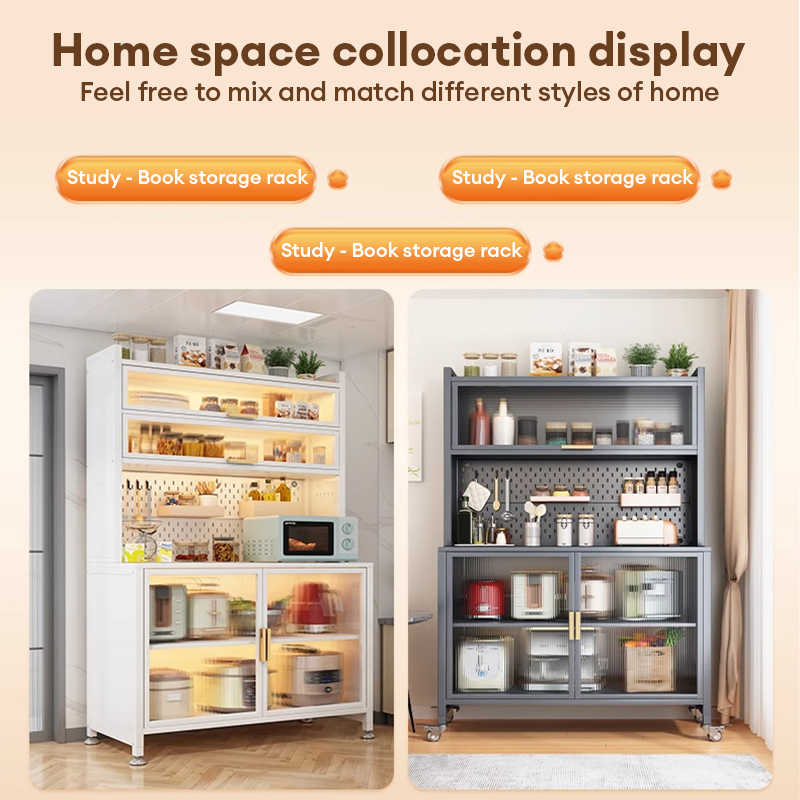 Rak kabinet dapur Kitchen Cabinet Rack Microwave Oven Cabinet Storage ...