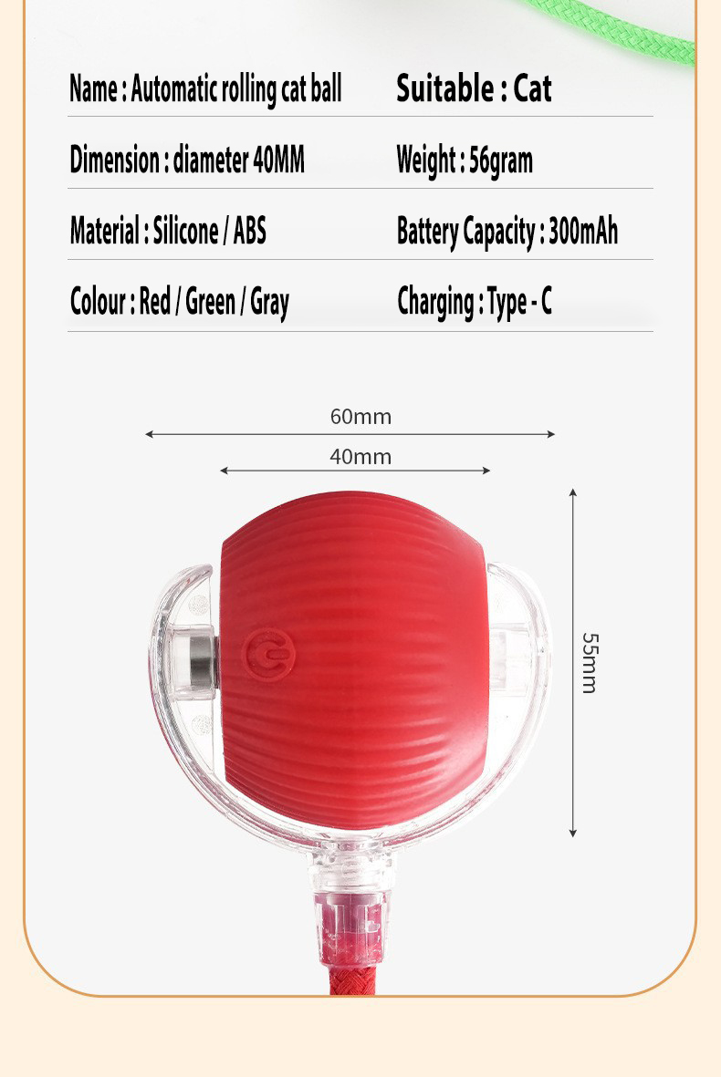 Cat Toy Ball Intelligent Interactive Electric Super Drive Cat Rolling ...