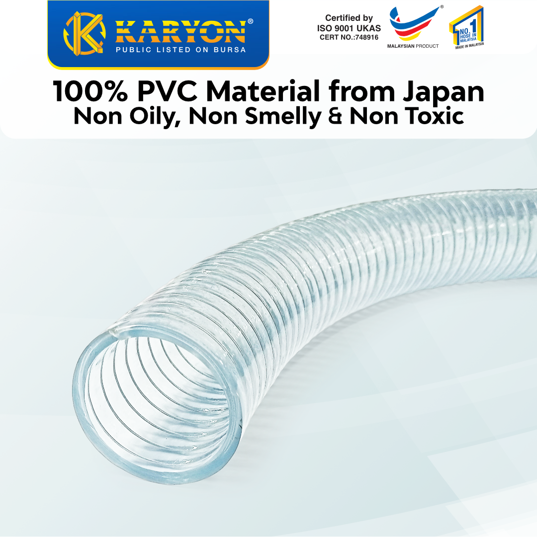 Karyon® PVC Steel Wire Reinforced Spring Hose for liquids, Chemicals ...