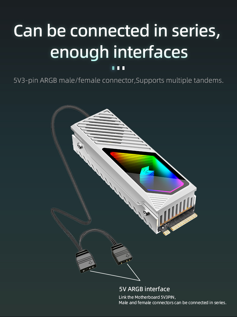 COOLMOON AOSOR M.2 NVME SSD Heat Sink with FAN ARGB 5V3Pin Cooler AURA ...