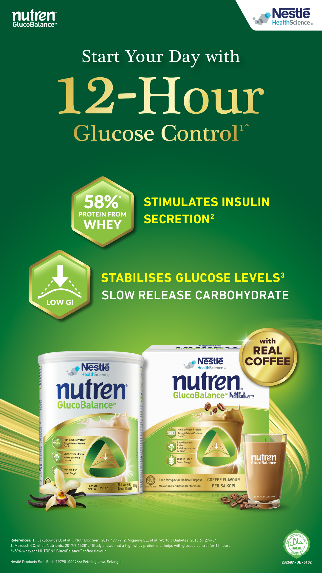 NESTLE NUTREN GLUCOBALANCE I Diabetes Milk Formula 800g (Bundle of 2 ...