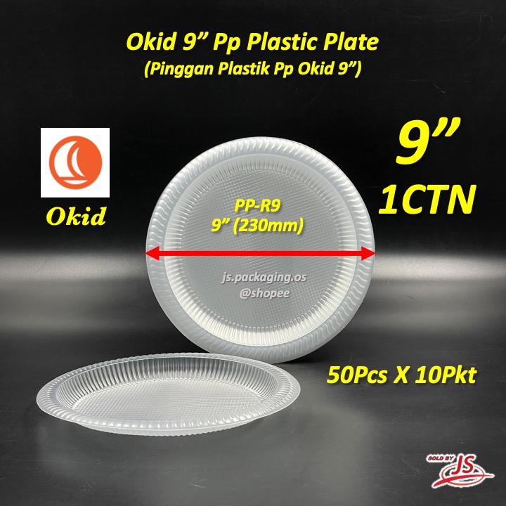 Pinggan Plastik Murah Pakai Buang Kenduri Saiz 9" Okid Disposable PP ...