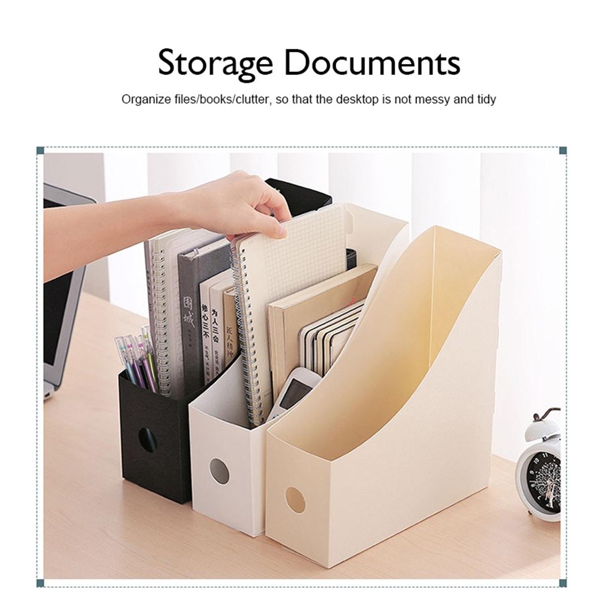 Office Document File Storage Box Foldable File Stand Holder Desktop ...