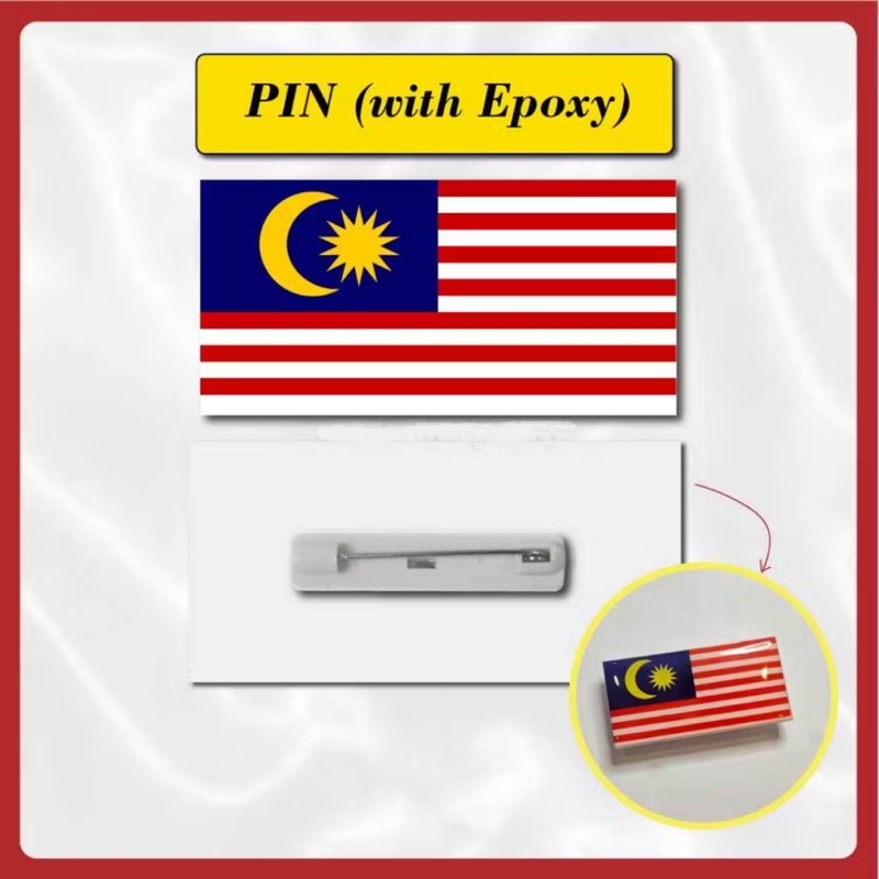 🇲🇾LENCANA JALUR GEMILANG｜PIN｜国旗徽章｜Brooch Tudung Bunga Raya | Kerongsang ...