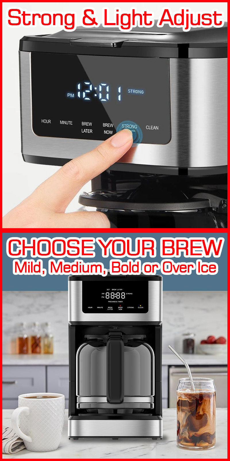 LAHOME Smart Drip Coffee Machine Hot/Ice Americano Tea Brew Maker ...