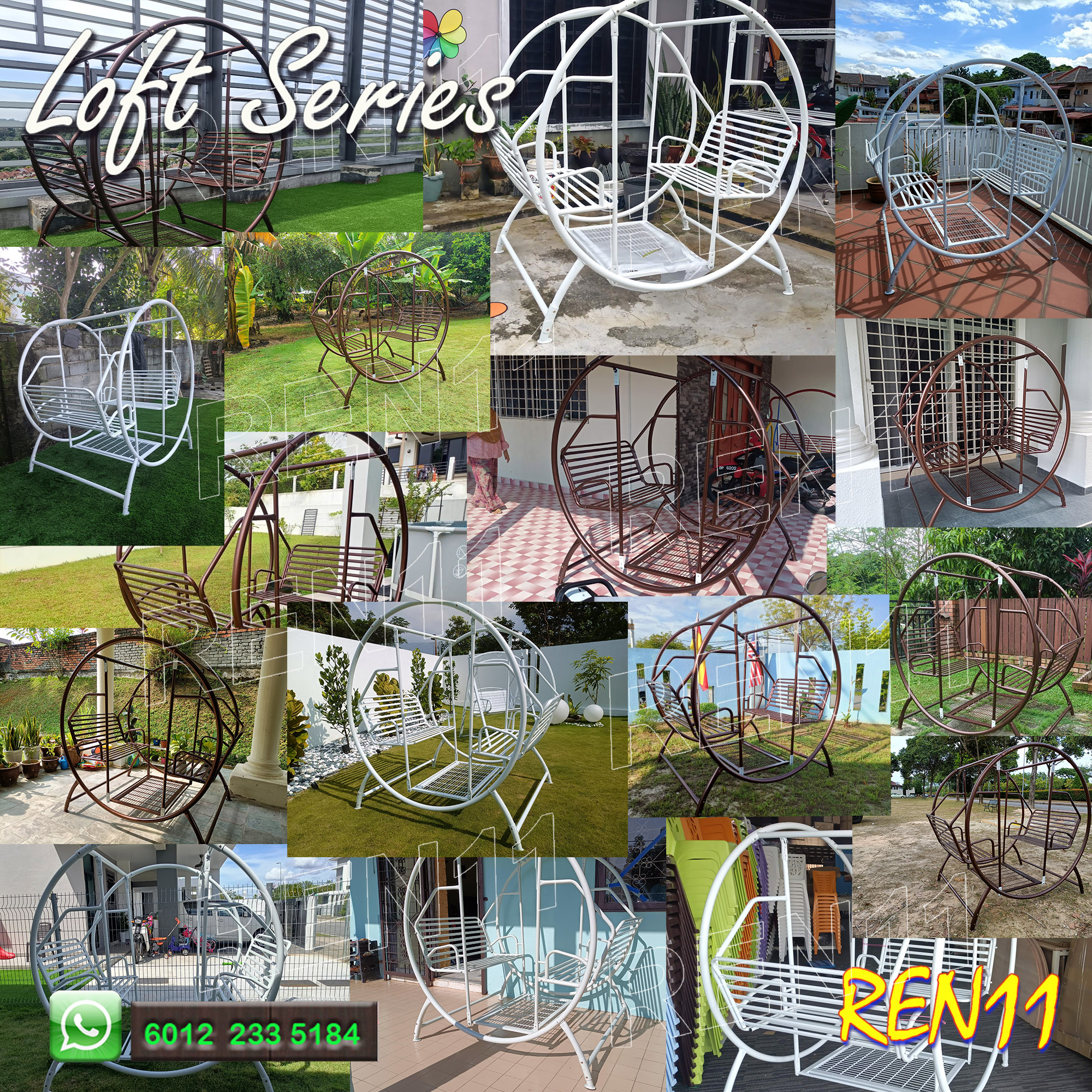 🔥 Limited 🔥Garden Outdoor Metal Swing Chair, Buaian Besar - Dewasa ...