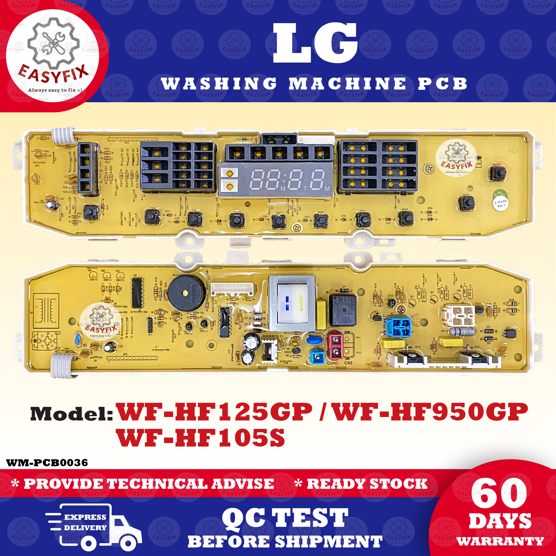 WF-HF125GP / WF-HF950GP / WF-HF105S LG WASHING MACHINE PCB BOARD (CONTROL BOARD) | Shopee Malaysia