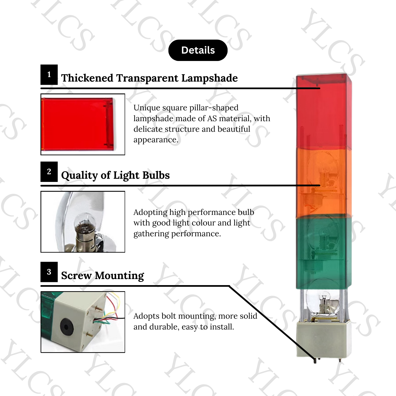 Square Multi-tier Tower Lights Warning Lights/ Square Signal Lights ...