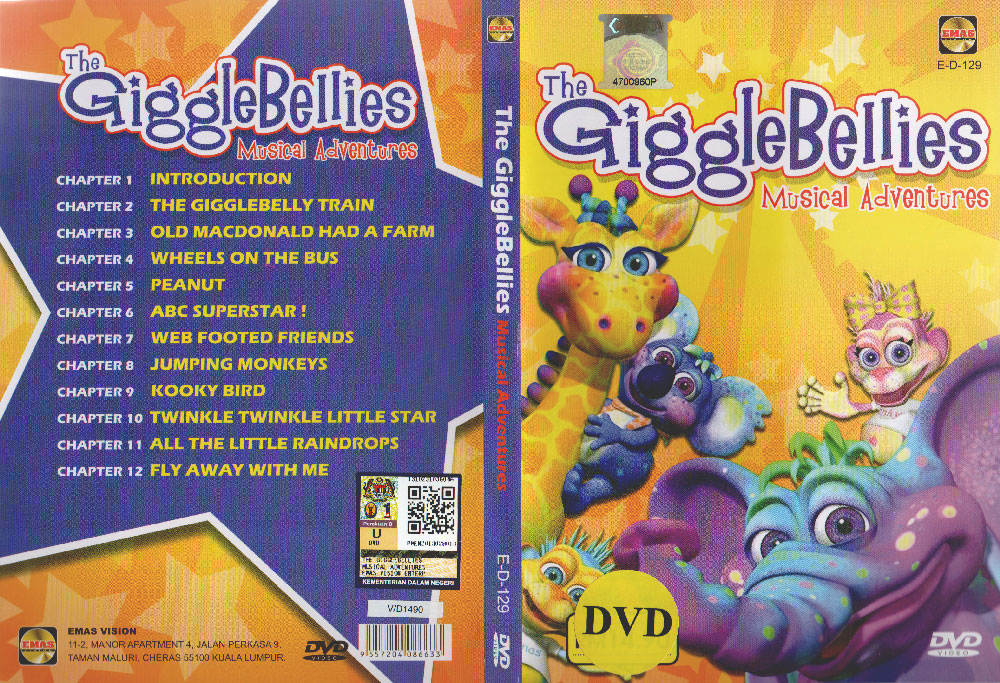 DVD Children Songs The Giggle Bellies Musical Adventures Volume 1 & 2 ...