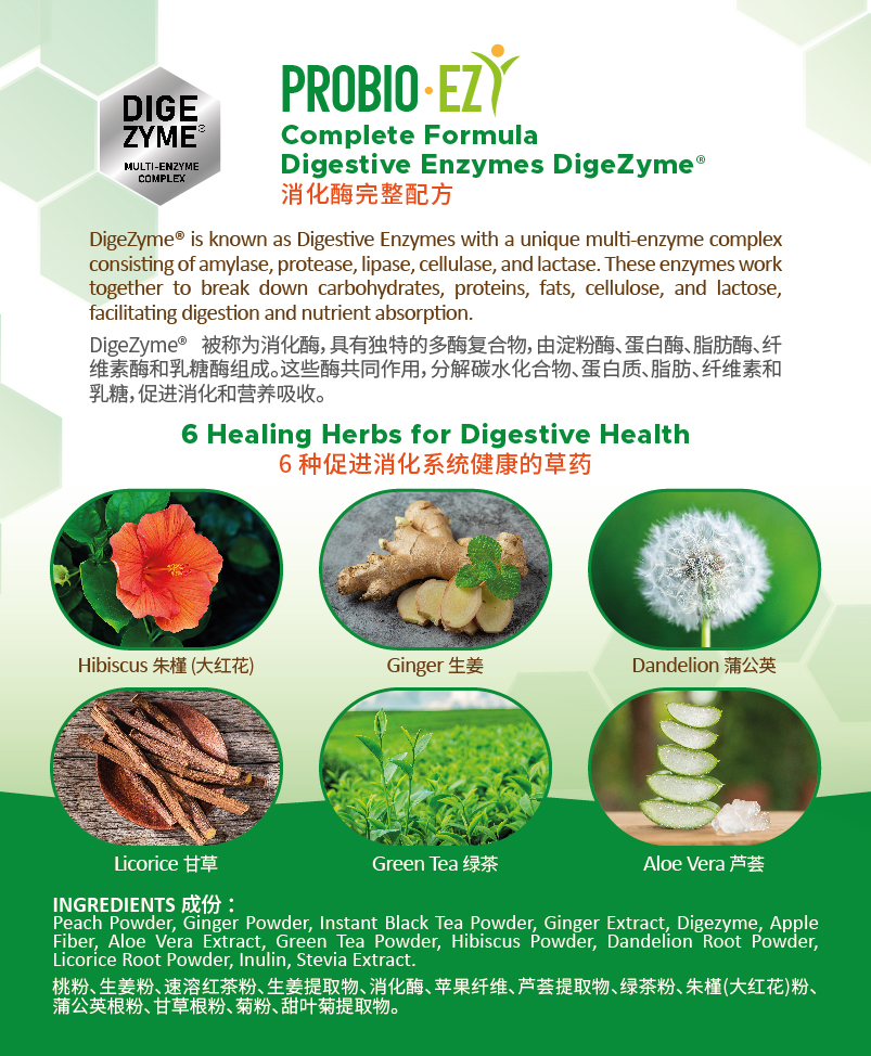 PROBIO·EZY Digestive Enzymes, Improve Digestive Health Good Stomach ...