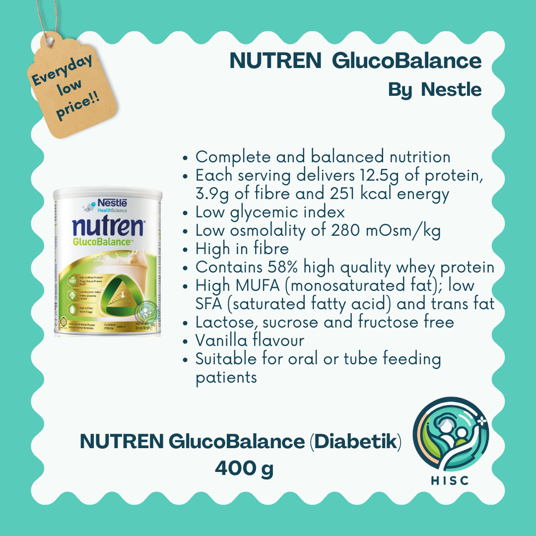 READY STOCK Nutren Glucobalance (Nutren diabetik) Vanilla 400g (EXP ...