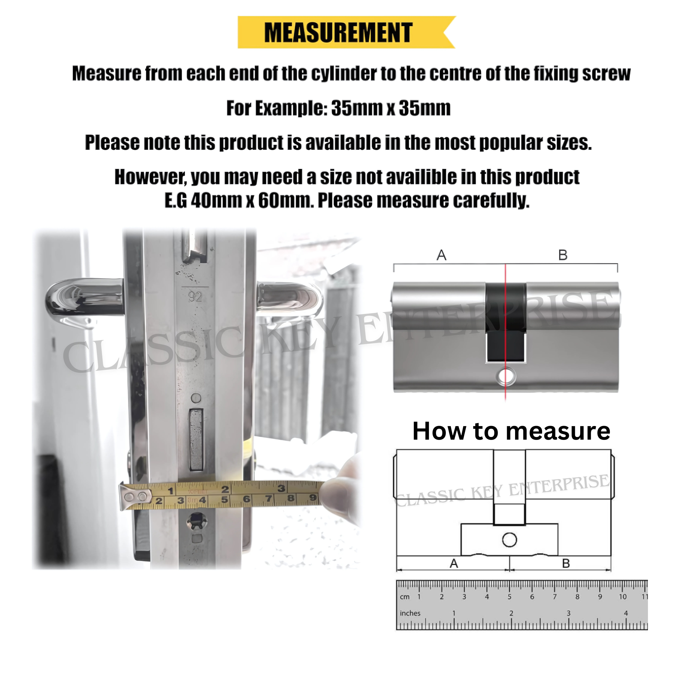 St Guchi Euro Profile Cylinder Single / Double Key Model SGEP (Size ...