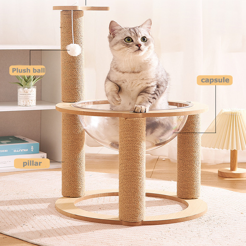 Cat Scratcher Climbing Tree Cattery Cat Toy Sleeping House Cat Nest Cat ...