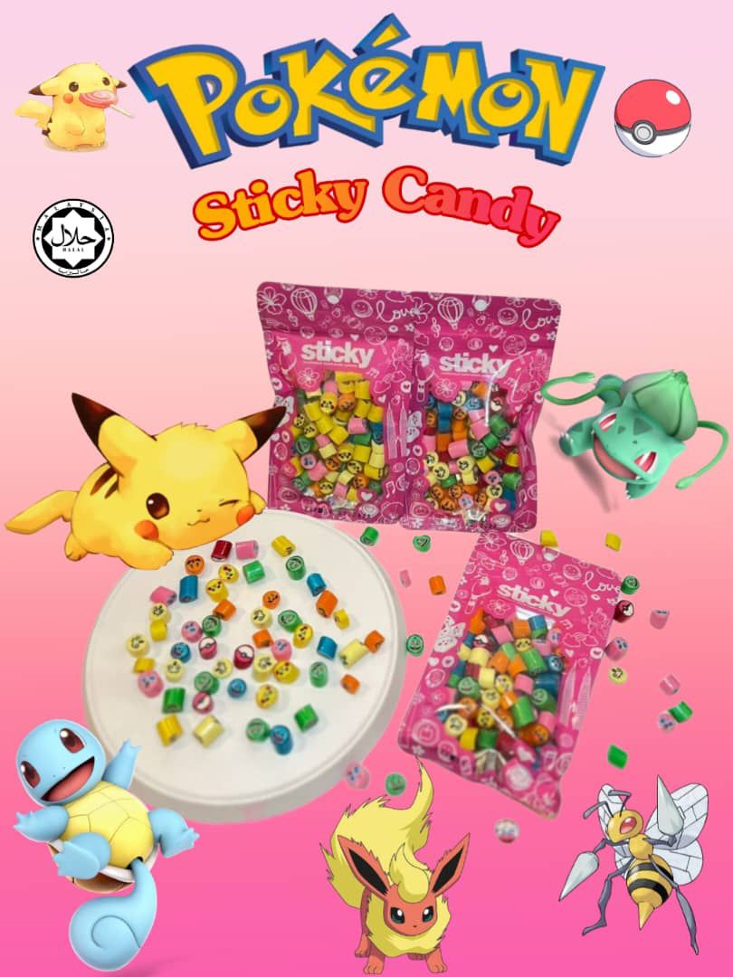 Stok Sedia Ada Sticky Candy Halal Coklat Sticky Handmade Mix Fruits ...