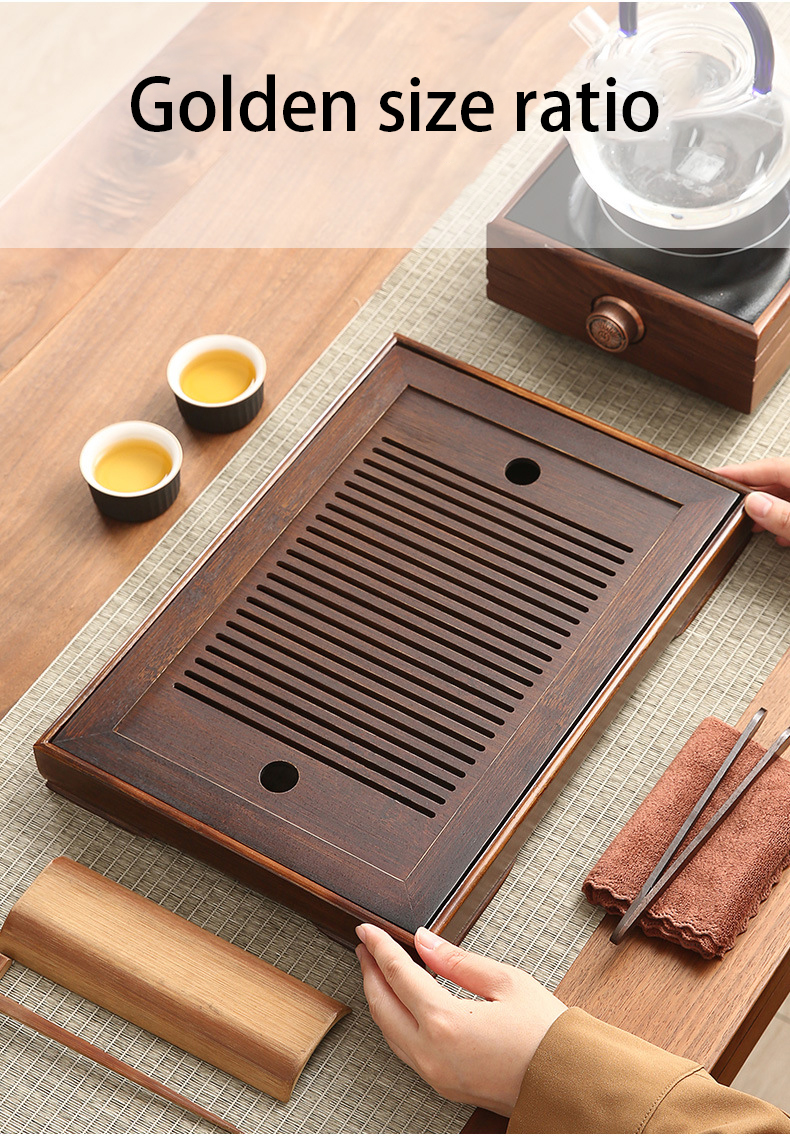 Tea Tray Bamboo Drainage Tray Chinese Small Tea Table Teapot Pallet ...