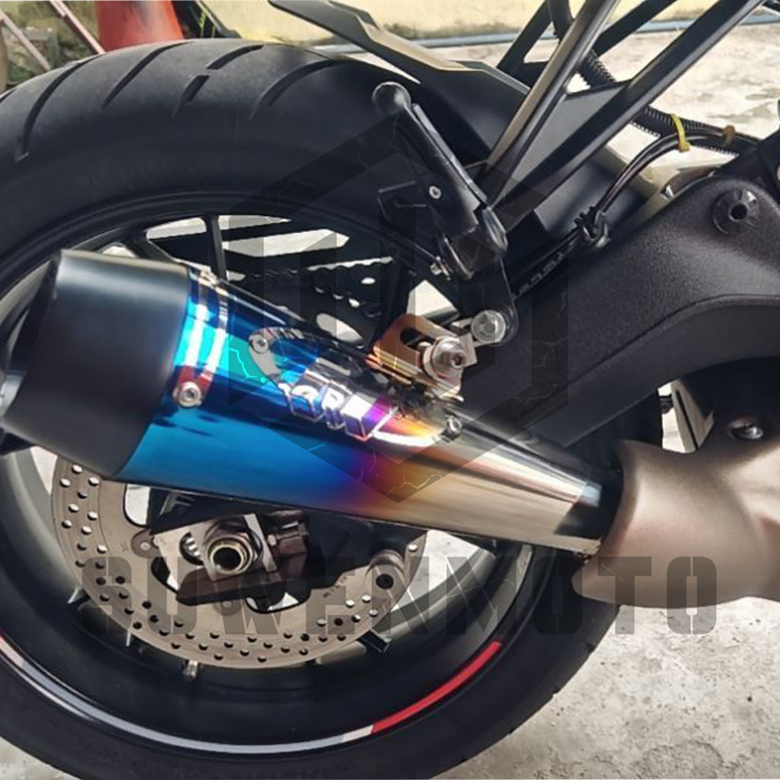 Carbon Fiber 38-51mm Universal Motorcycle Exhaust Muffler Pipe Silencer ...