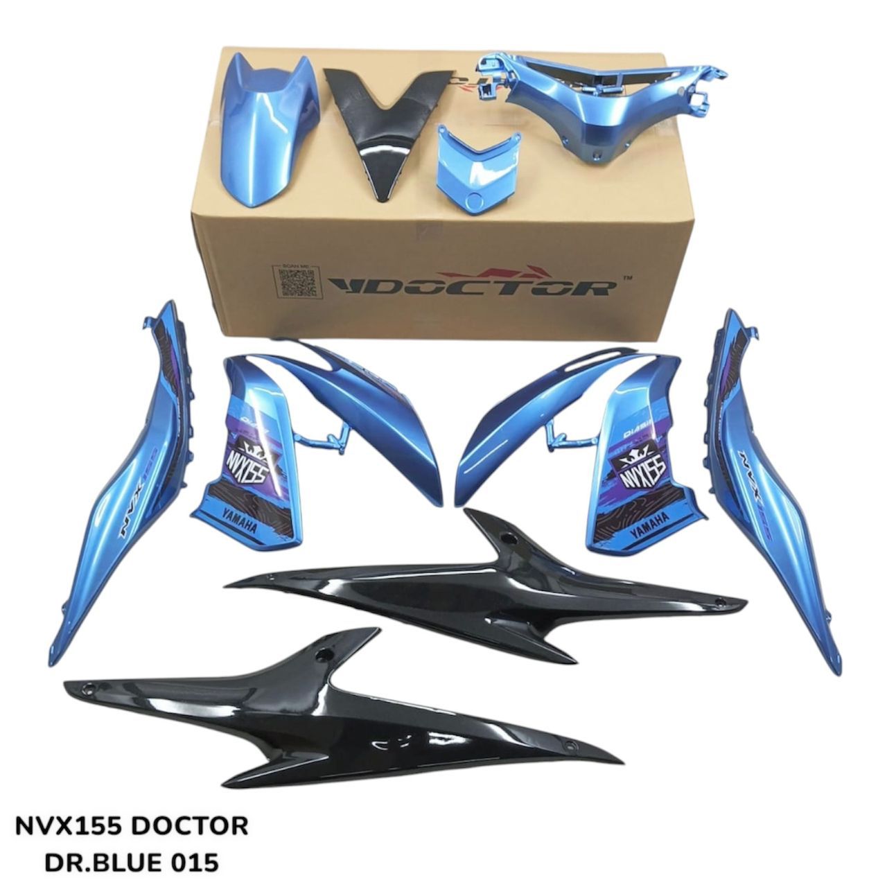 COVERSET BODYSET NVX 155 NVX155 V1 YAMAHA DOCTOR BIRU BABY BLUE 015 ...