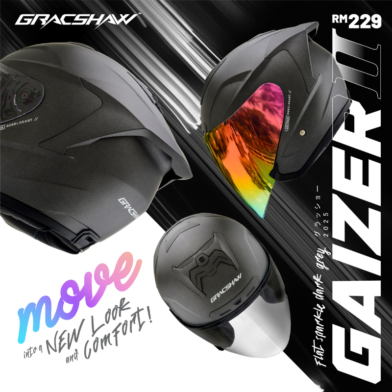 (READY STOCK) Gracshaw Helmet NEW G838 GAIZER 2 GAIZER II VERSION 2 ...