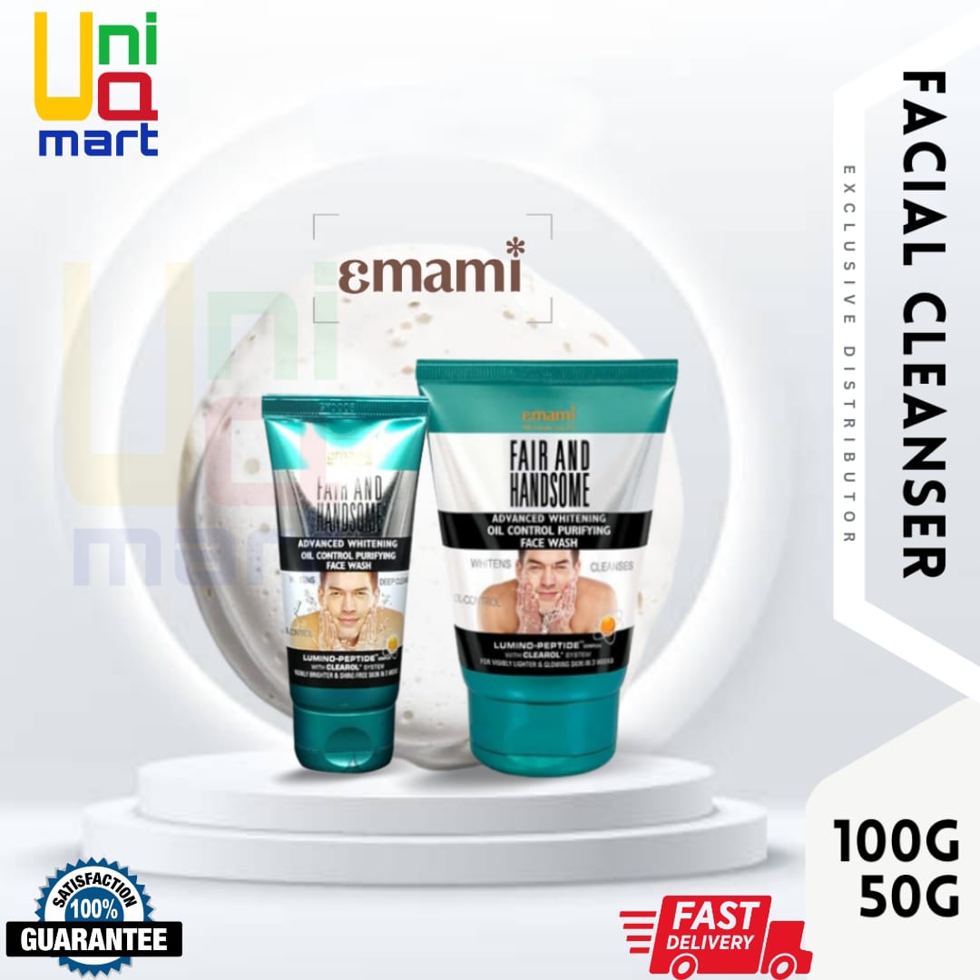 EMAMI FAIR AND HANDSOME ADVANCED WHITENING AND OIL CONTROL FACECREAM 25G&50G FACEWASH 50G&100G ...