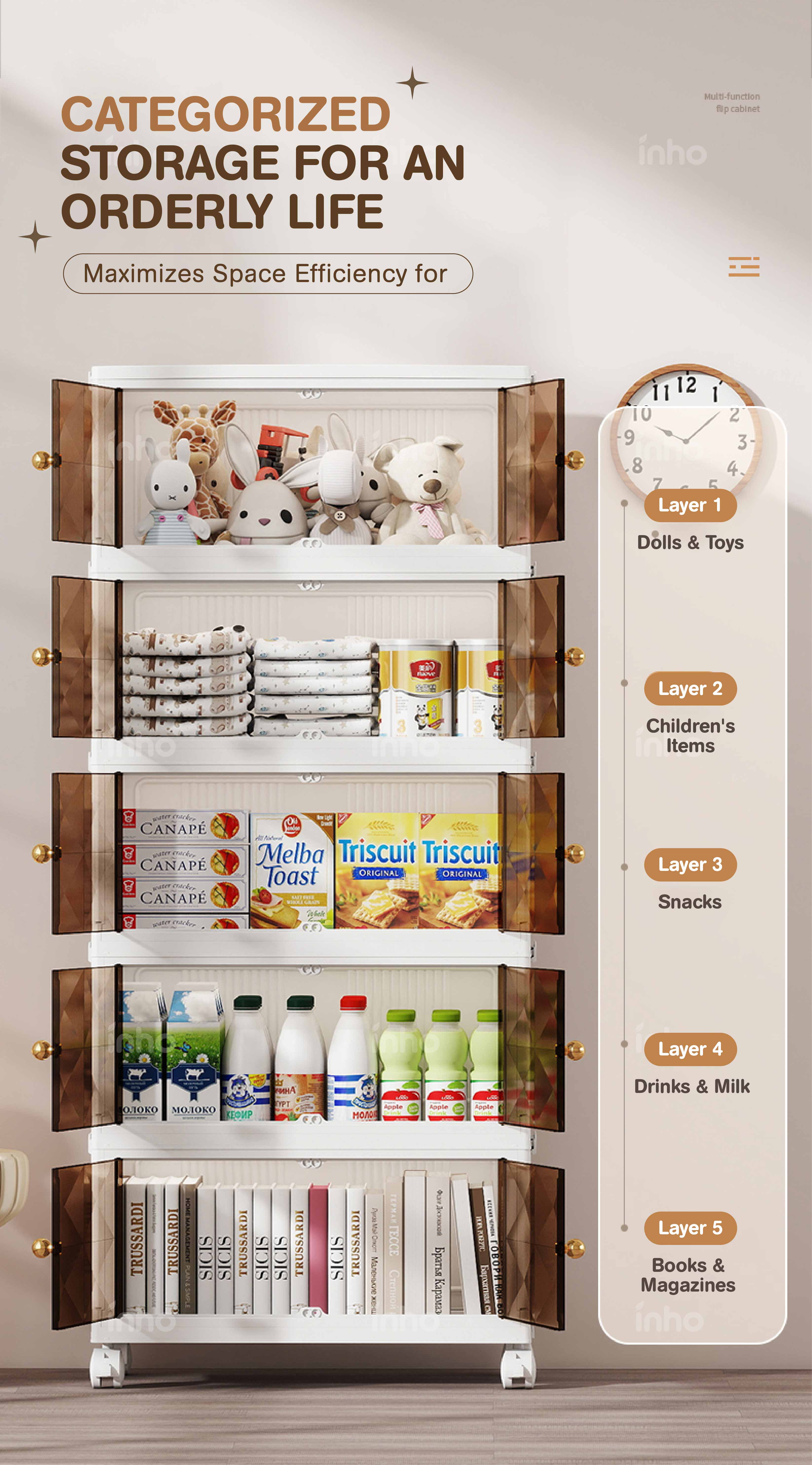 【Shipping Promo】INHO L50-80cm (1-6 Layers) Deluxe Diamond Cabinet 2 ...