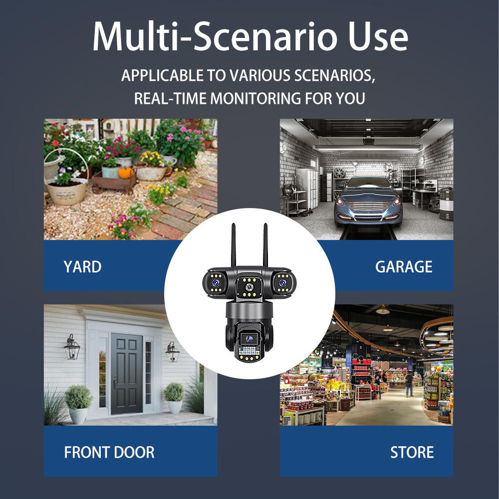 V380 Pro CCTV Outdoor WiFi Camera 12MP SC28 Three Lens 360° Monitoring ...