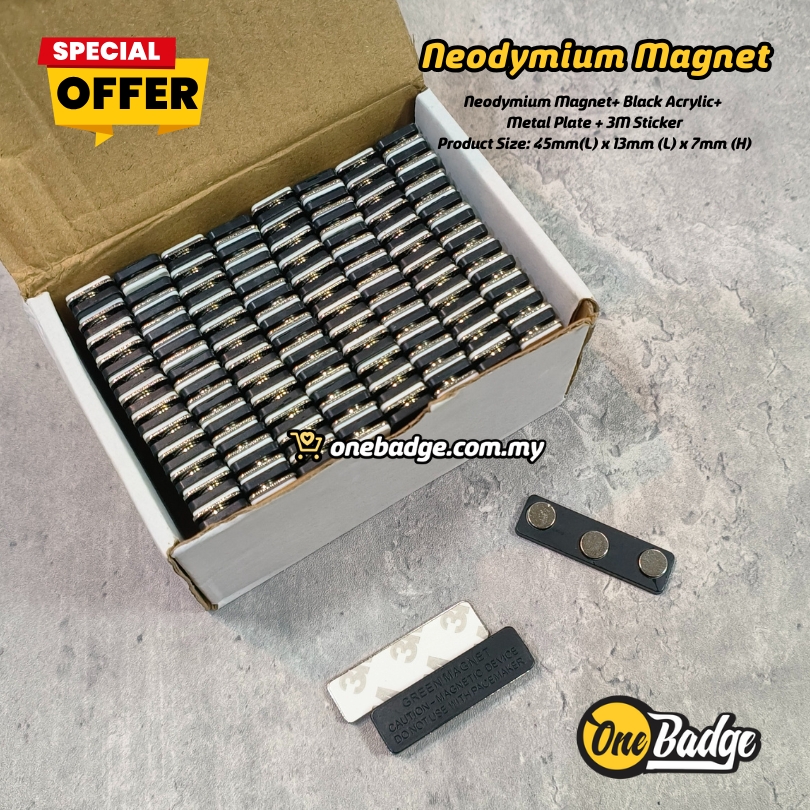 Magnet Tag Nama 3 Butang | Magnet Tag Nama Kuat dengan Pita 3M | Strong ...