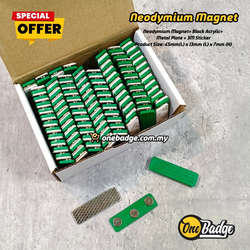 Magnet Tag Nama 3 Butang | Magnet Tag Nama Kuat dengan Pita 3M | Strong ...