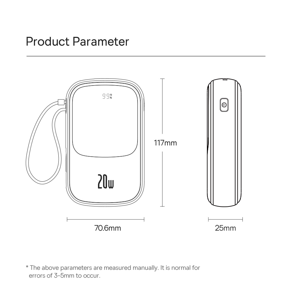【CCC Certified】Baseus Power Bank PD Fast Charging Built in Cables ...