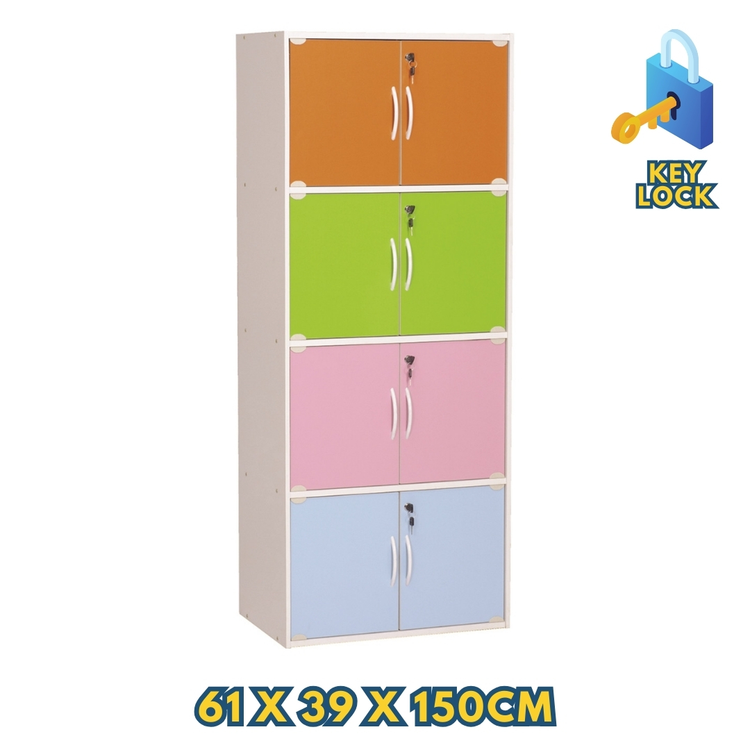 8 Door Children Storage Cabinet With Key Lock | Shopee Malaysia