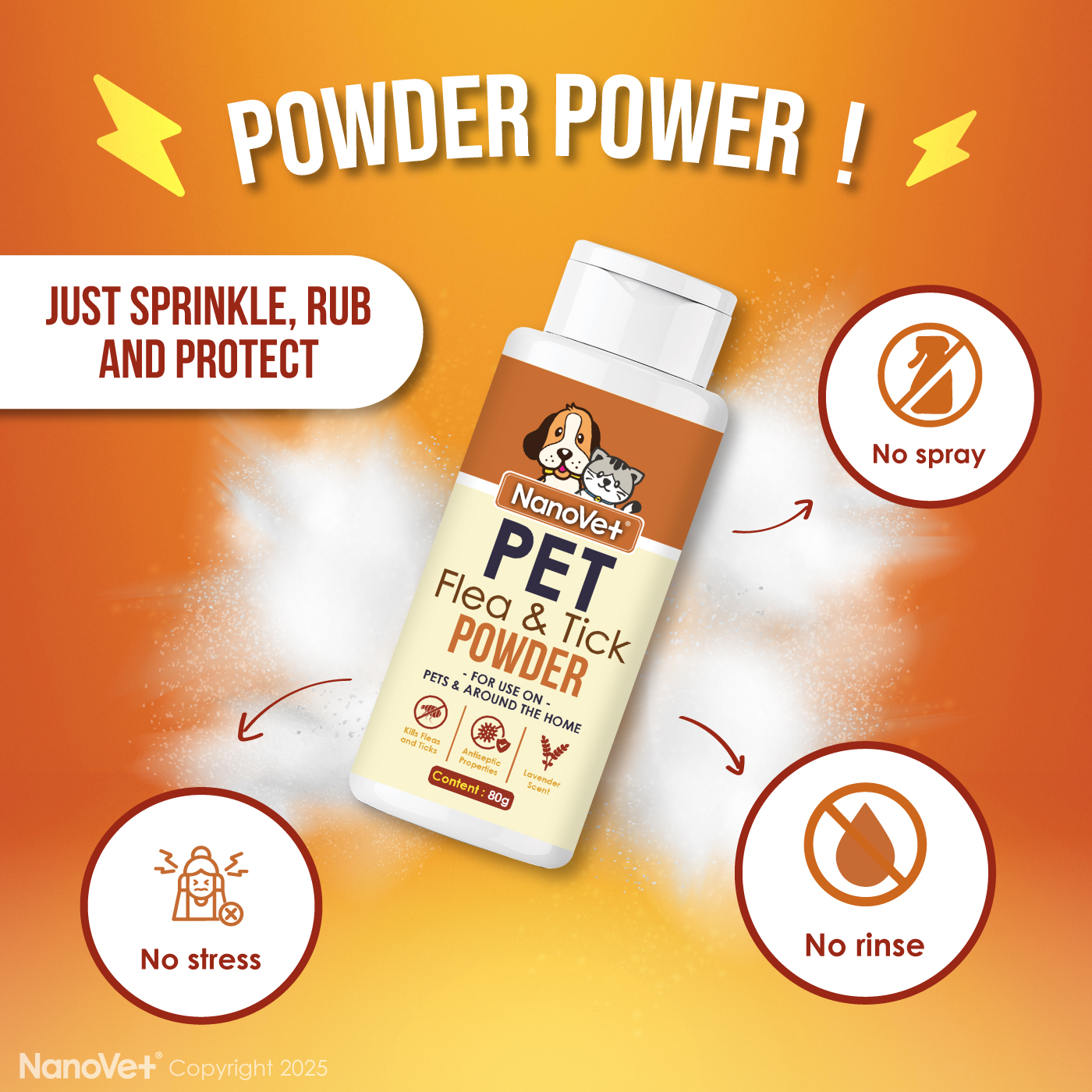 Nanovet® Pet Flea & Tick Powder (80gm) | Shopee Malaysia