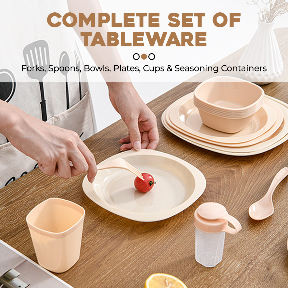 Camping Cutlery Tableware Set Cups Lightweight Tableware Set for ...