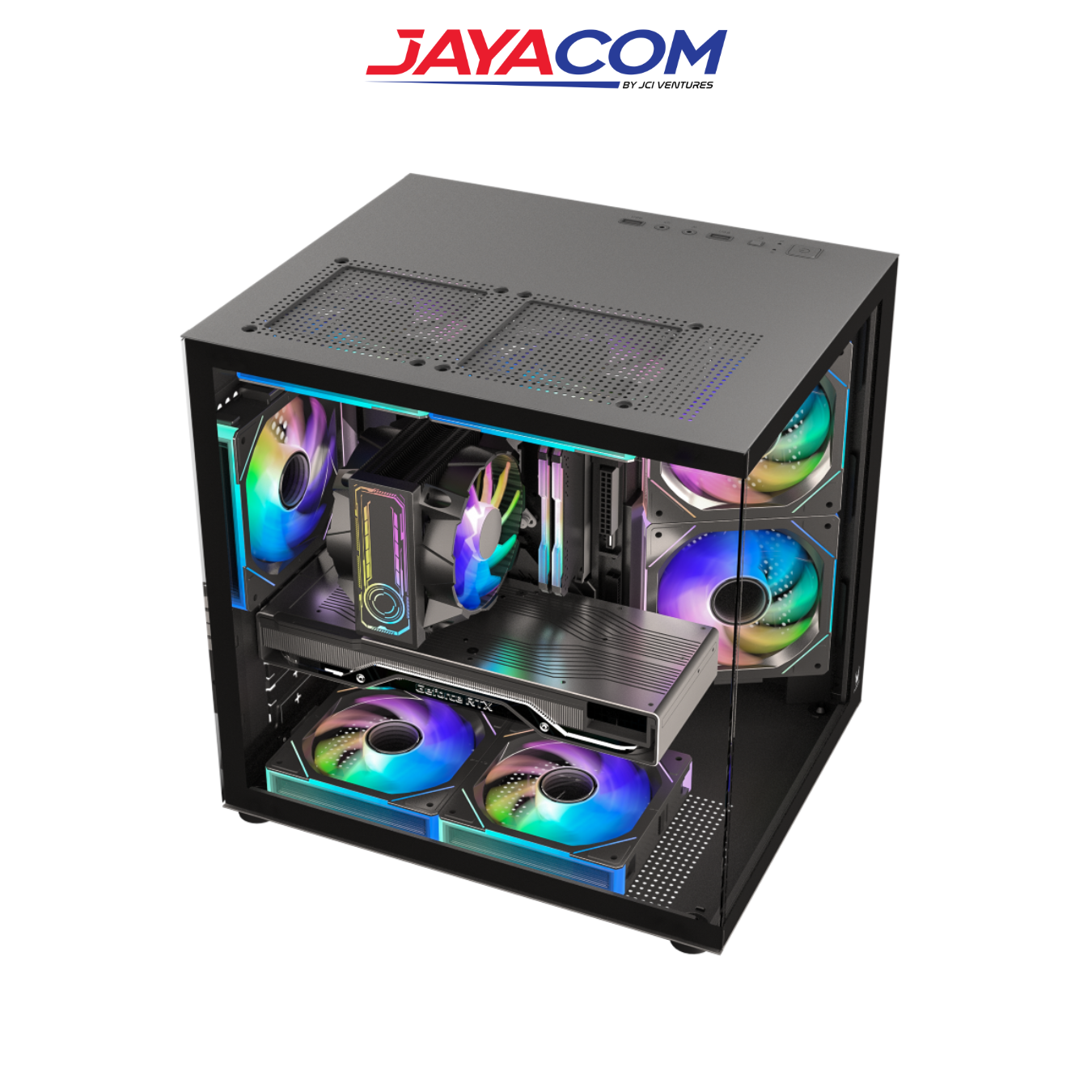 Invasion M-ATX C-8000 PC Casing Chassis – Black (Free 3x ARGB Fan ...
