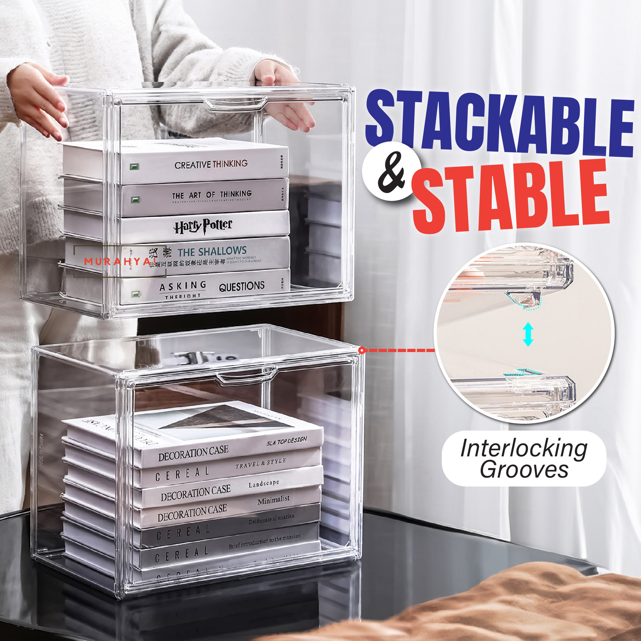 Transparent Box Magnetic Storage Box Full Handbag Storage Box Book ...
