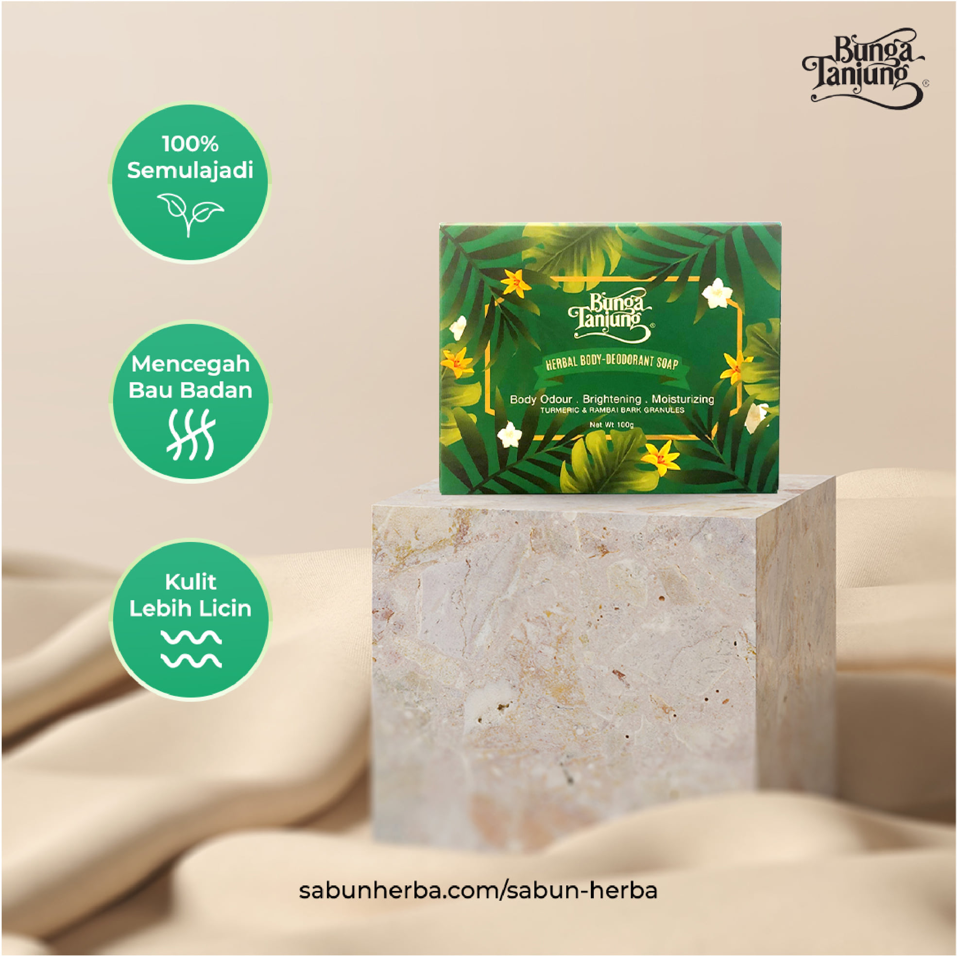 Bunga Tanjung Body Herbal Deodorant Soap 100g BUNGA RAMBAI HERBANIKA ...