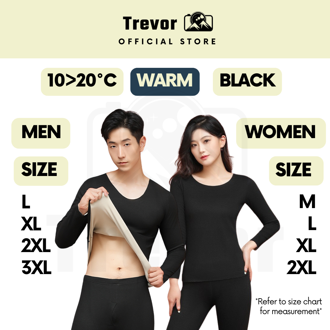 TREVOR Heattech Innerwear Full Set – Men Women Thermal Winter Underwear ...