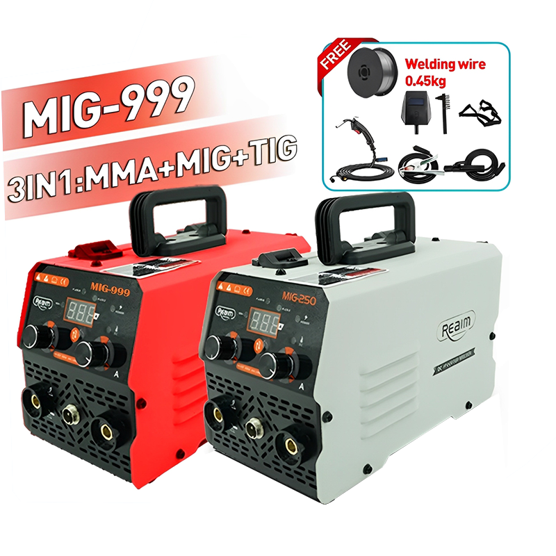 REAIM MIG400 3 Knobs Welding Machine Mig Weldings Set 3 in 1 MIG/TIG/MMA Welder Mesin Kimpalan ...
