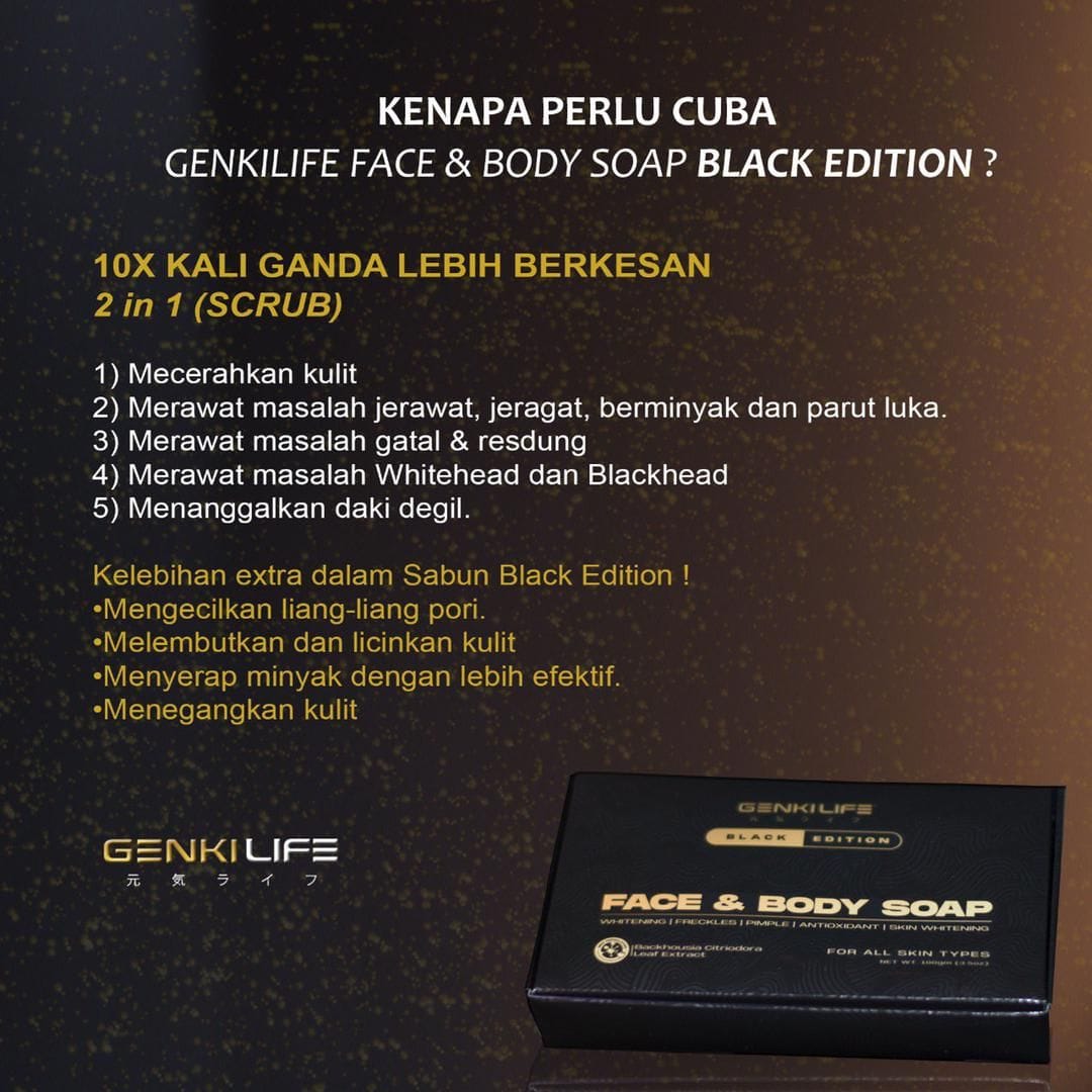 [HARGA BORONG🔥] SABUN GENKI BLACK By Zizan Razak ORI HQ//FACE & BODY ...