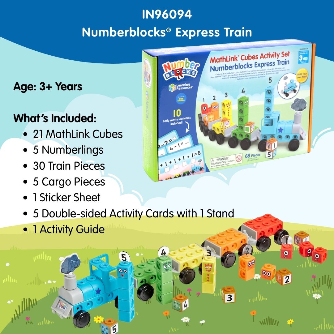 Learning Resources Numberblocks Express Train MathLink Cubes Activity Set hand2mind- Age 3 ...
