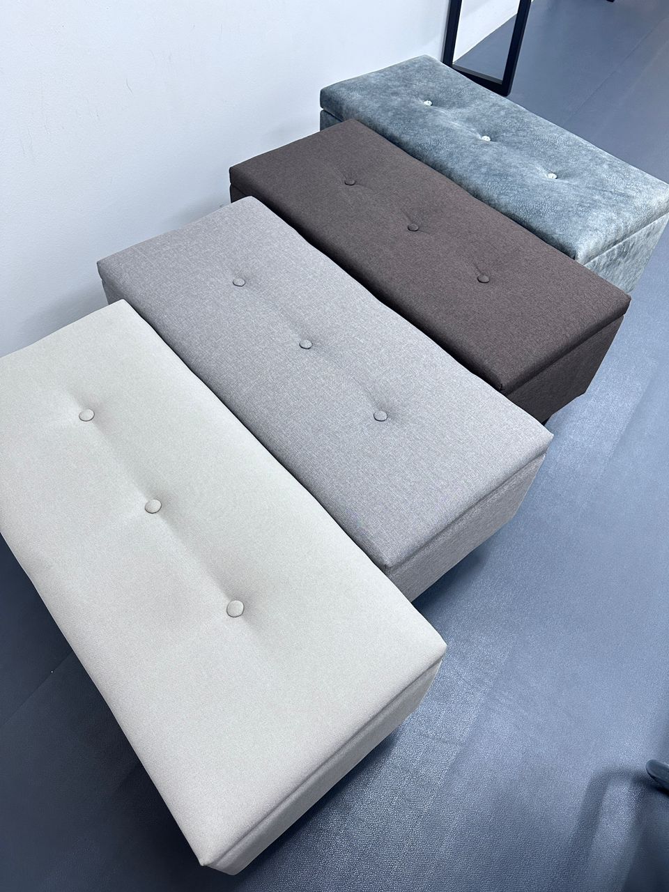 M CONCEPT AVA Storage Bench Chair Color: Velvet Mable Grey/Light Grey ...
