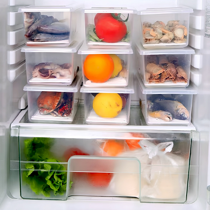 Fresh Storage Box 3-Layer Stackable Multi-Use Freezer Organizer Kitchen ...