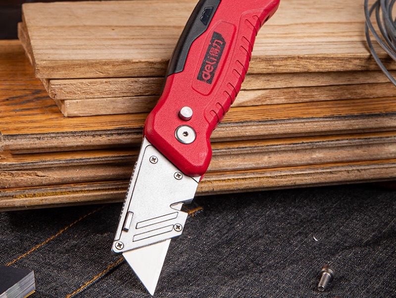 Deli DL030 Multi-Function Folding Box Cutter Heavy-Duty Pocket Utility ...