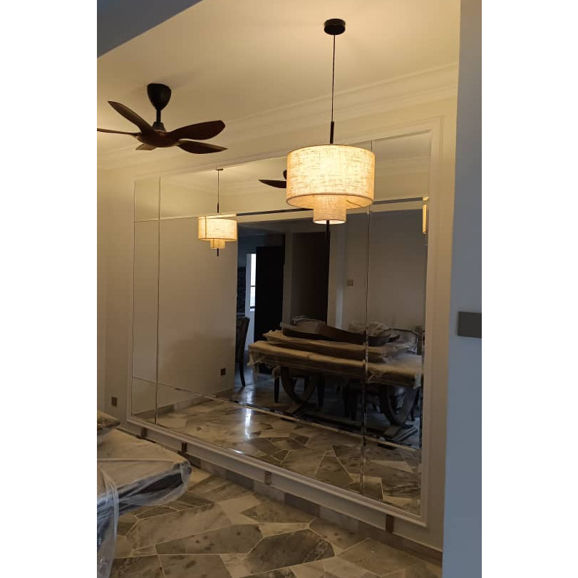 4 Colour 8mm Wallpanel Cermin Kaca Panel Gold Panel Mirror DIY ...