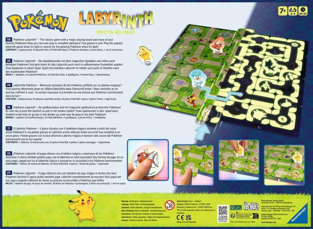Ravensburger Pokémon Labyrinth Glow in The Dark Board Game (Original ...